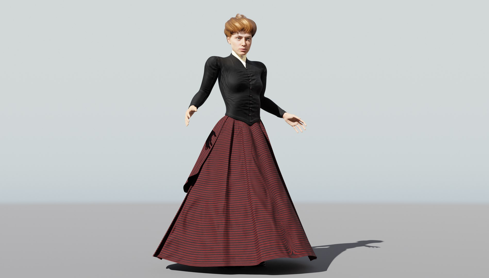 Victorian Female 01 - Body and Face Rigged - 3 versions model ...