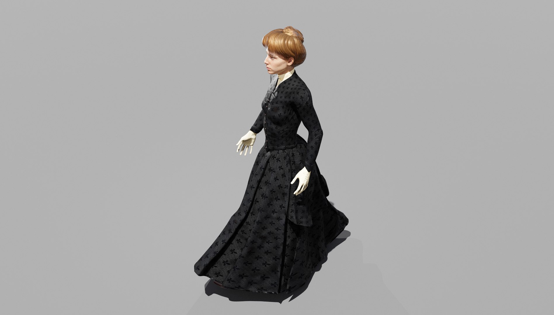 Victorian Female 01 - Body and Face Rigged - 3 versions model ...