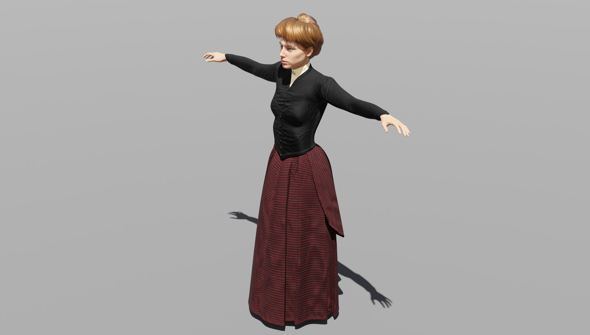 Victorian Female 01 - Body and Face Rigged - 3 versions model ...