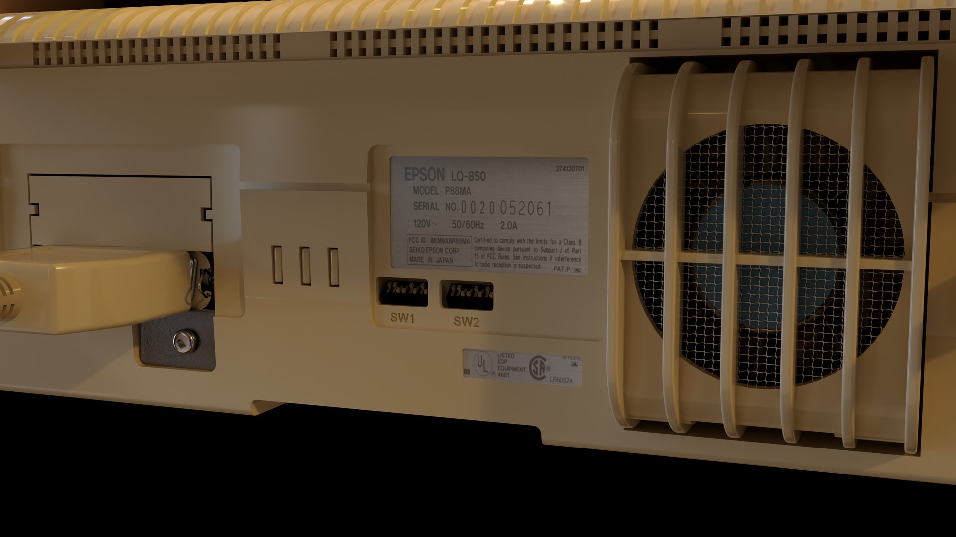 Vintage Dot Matrix Printer 3D Model - TurboSquid 1543444