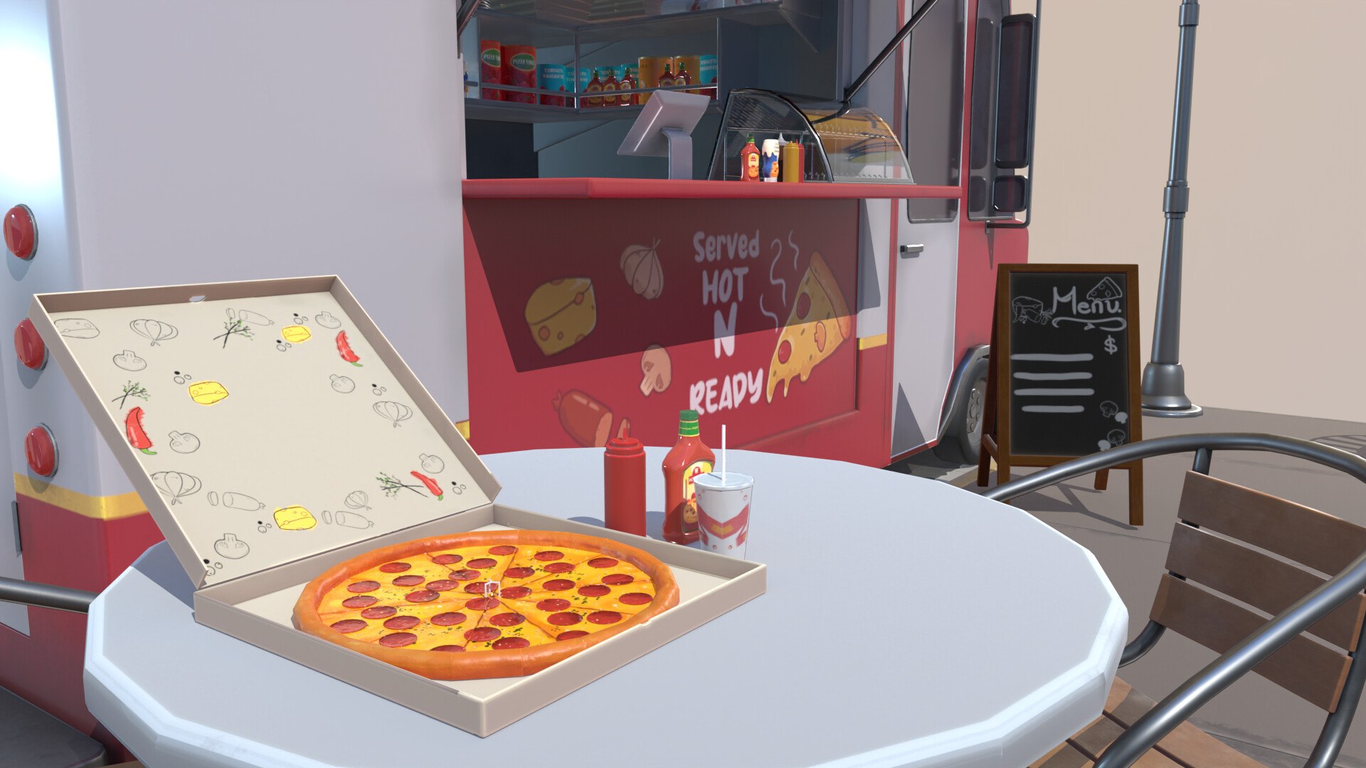 3D Stylized Pizza Truck Model - TurboSquid 2028249