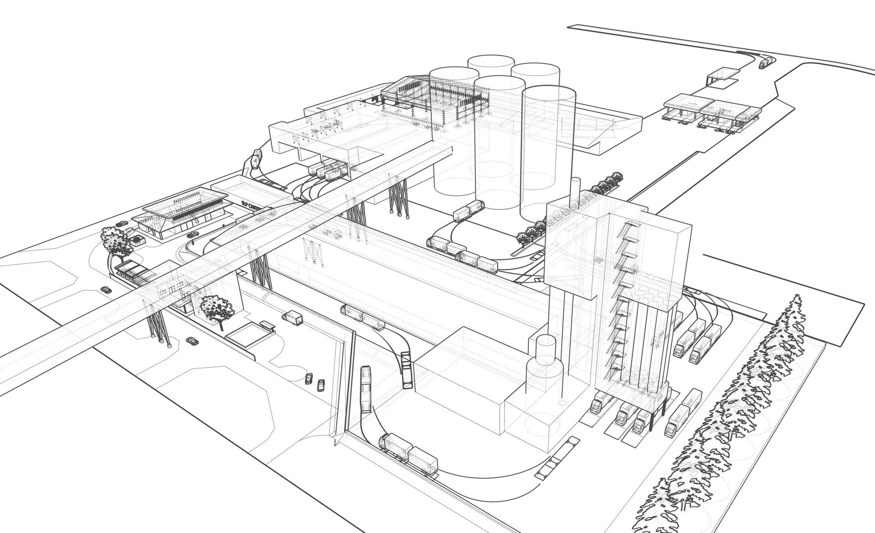Layout Of Mini Cement Plant 3D Model - TurboSquid 1887115