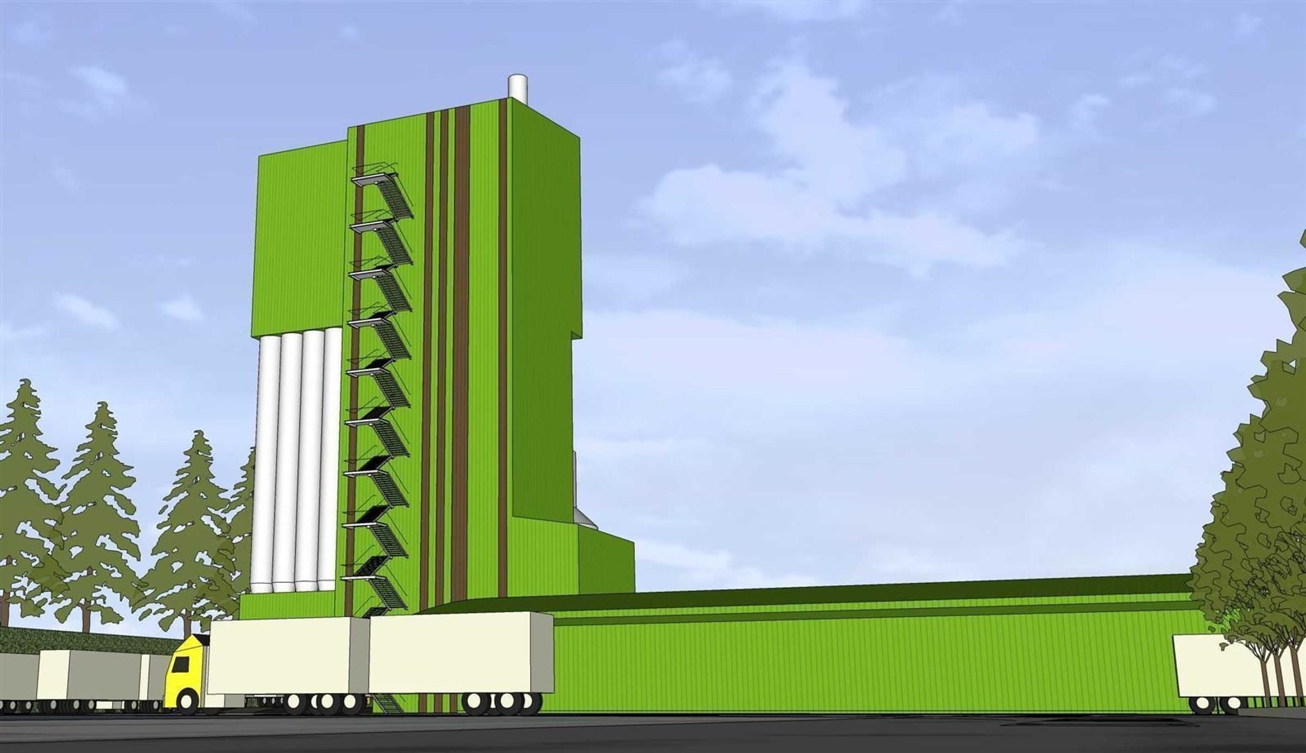 Layout Of Mini Cement Plant 3D Model - TurboSquid 1887115