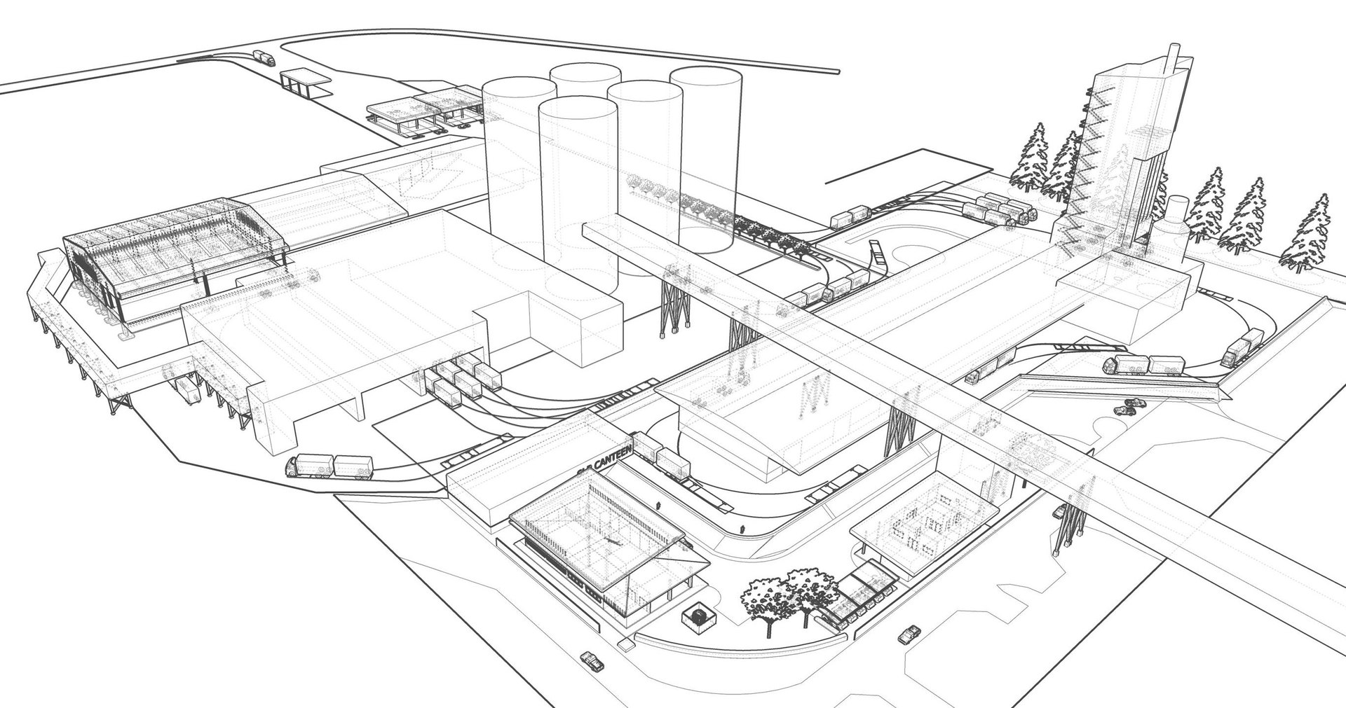 Layout Of Mini Cement Plant 3D Model - TurboSquid 1887115
