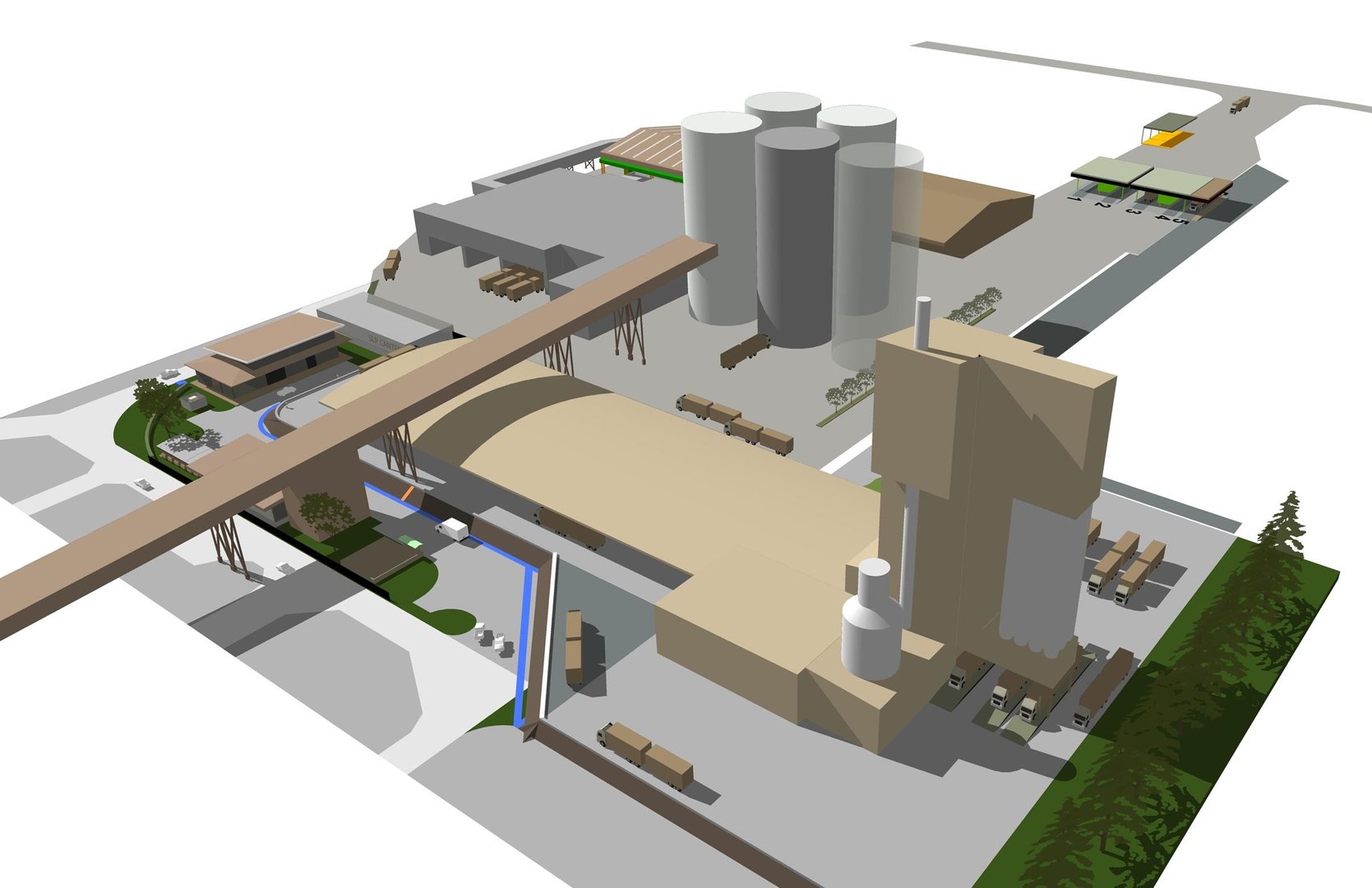 Layout Of Mini Cement Plant 3D Model - TurboSquid 1887115