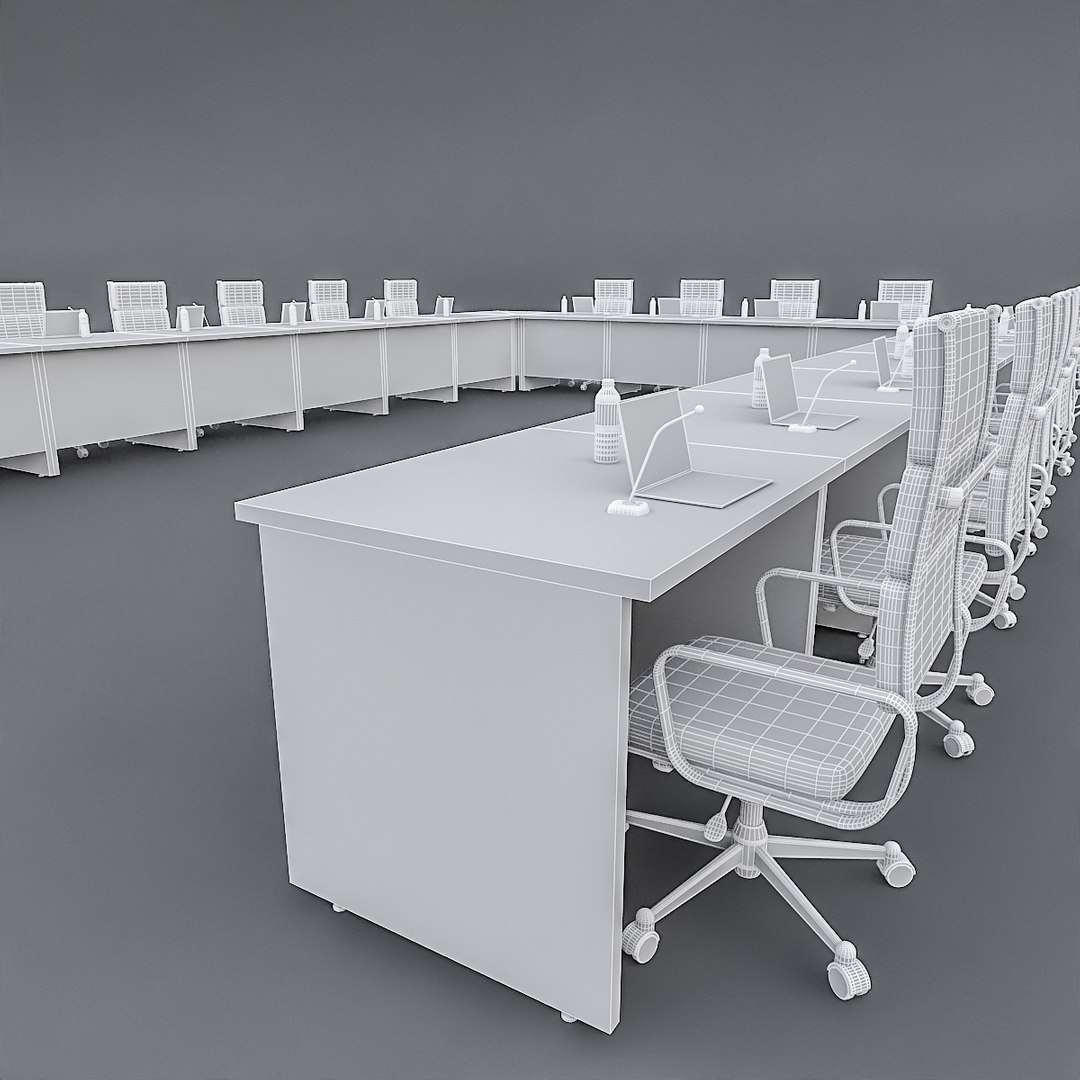 3D modular meeting table 02 model - TurboSquid 1548513