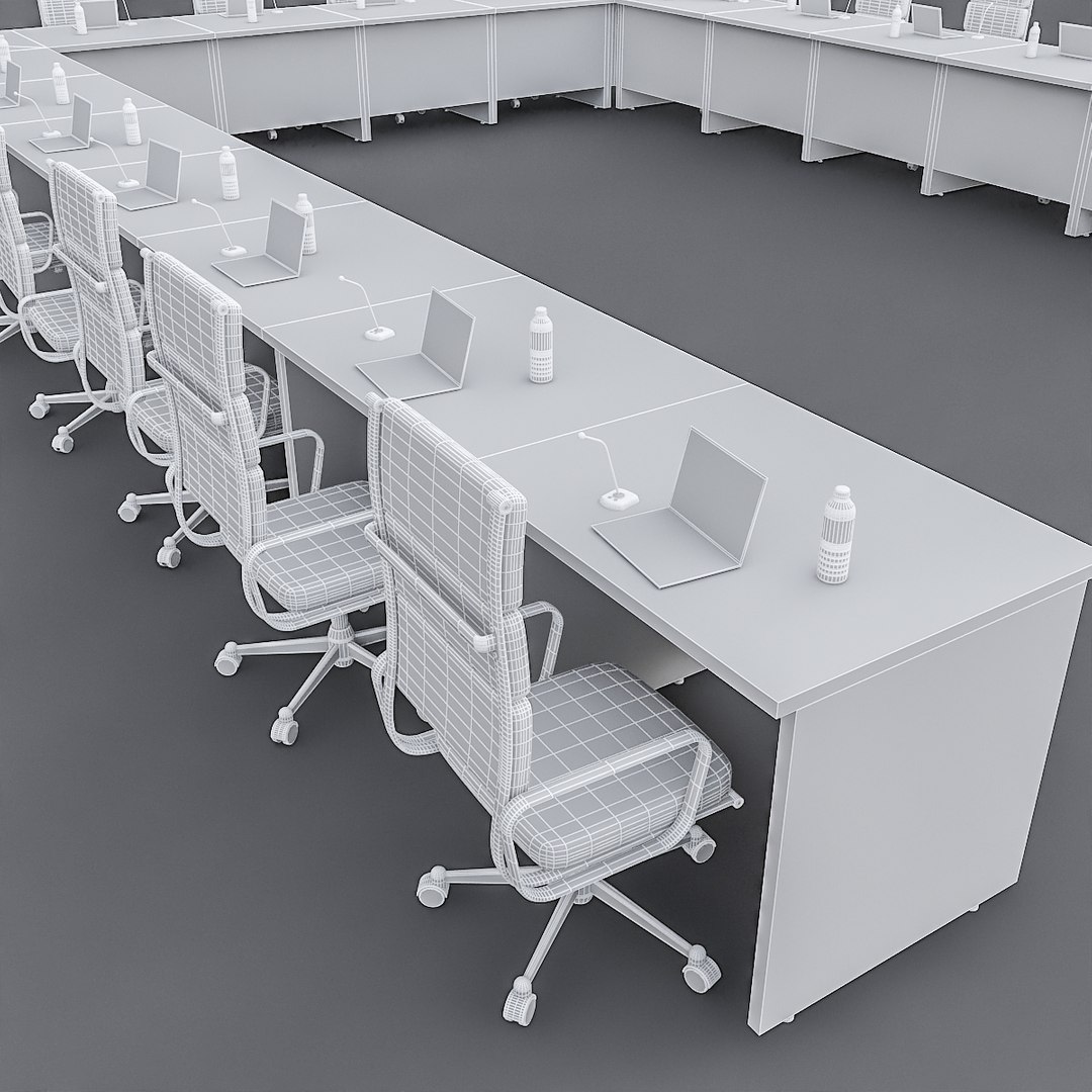 3D modular meeting table 02 model - TurboSquid 1548513