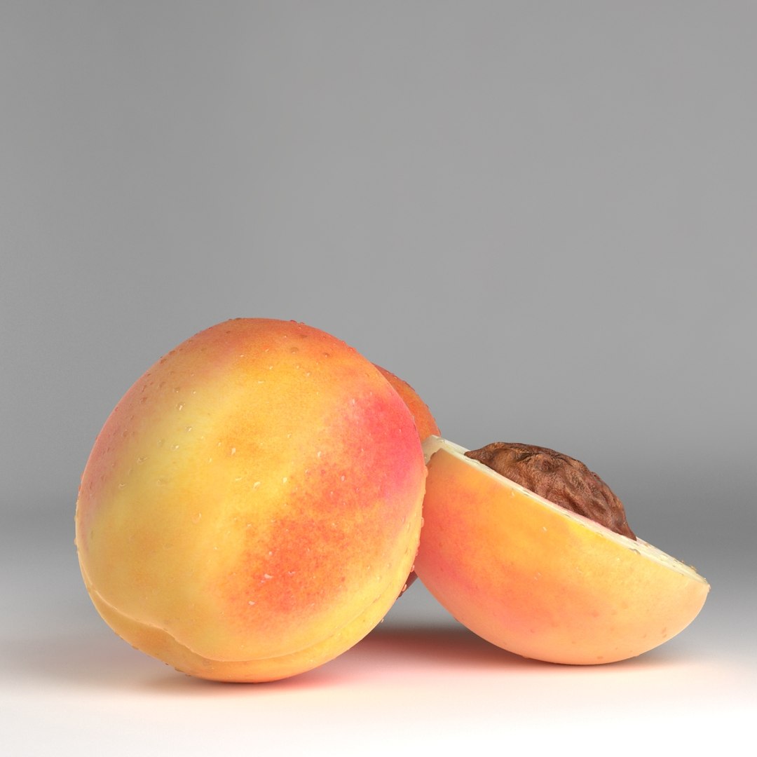 3d Obj Photorealistic Peach Realistic Real