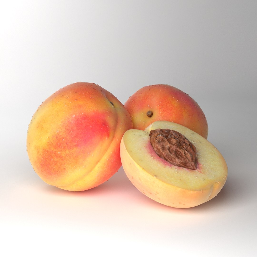 3d Obj Photorealistic Peach Realistic Real