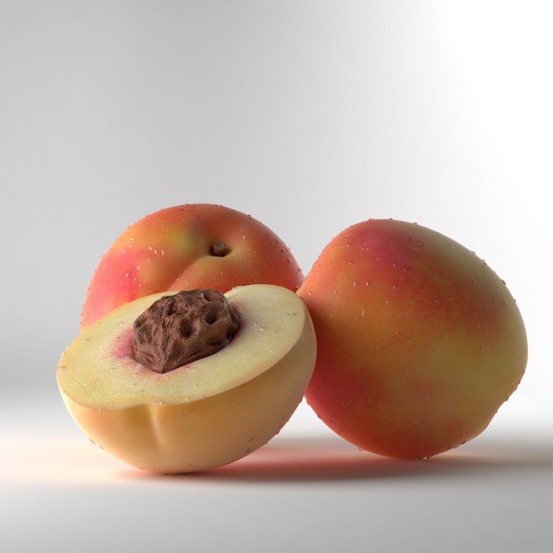 3d Obj Photorealistic Peach Realistic Real
