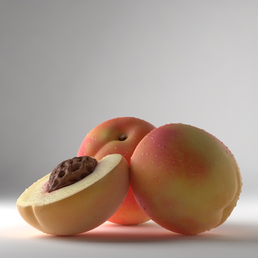 3d Obj Photorealistic Peach Realistic Real
