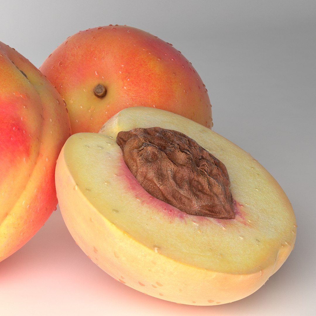 3d Obj Photorealistic Peach Realistic Real