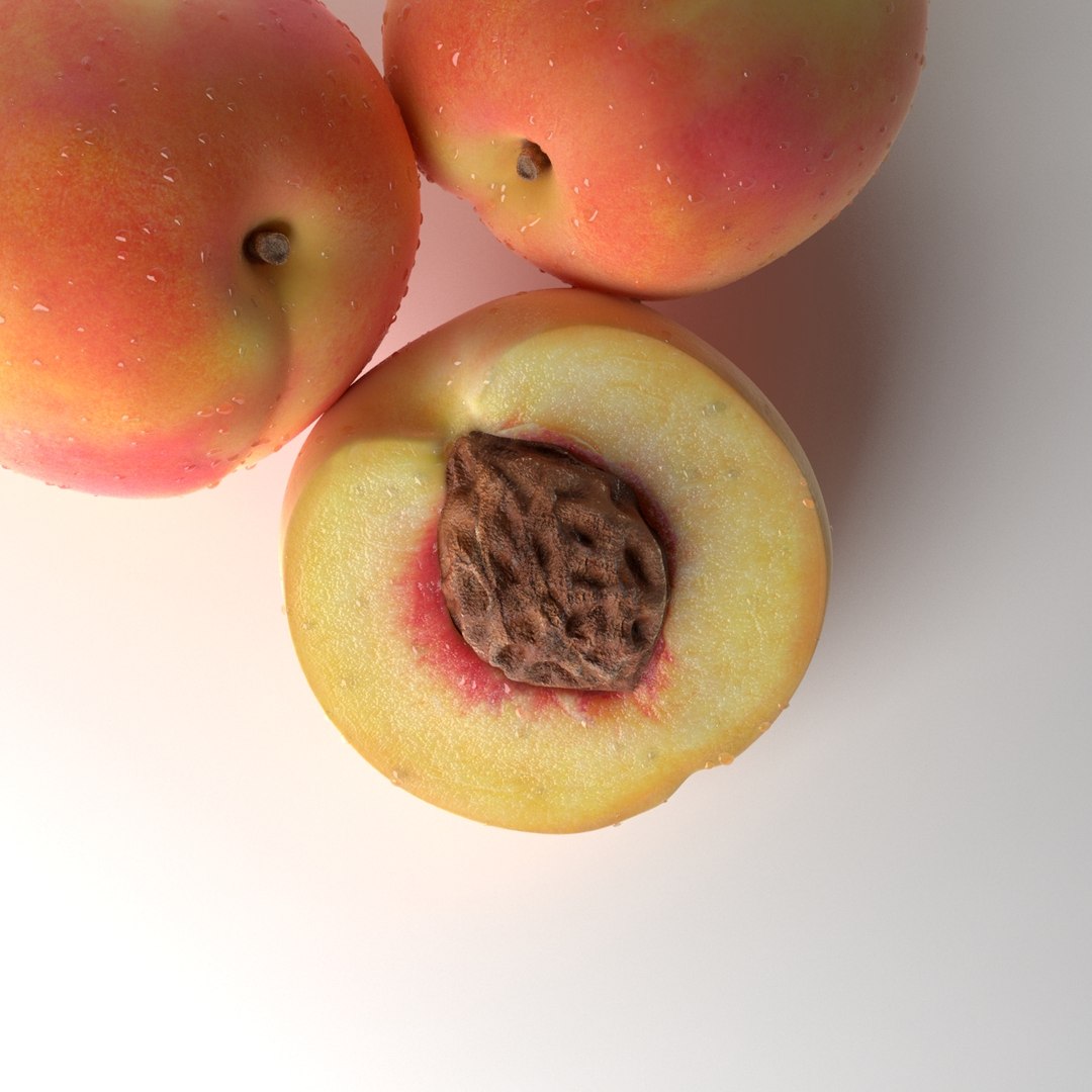 3d Obj Photorealistic Peach Realistic Real