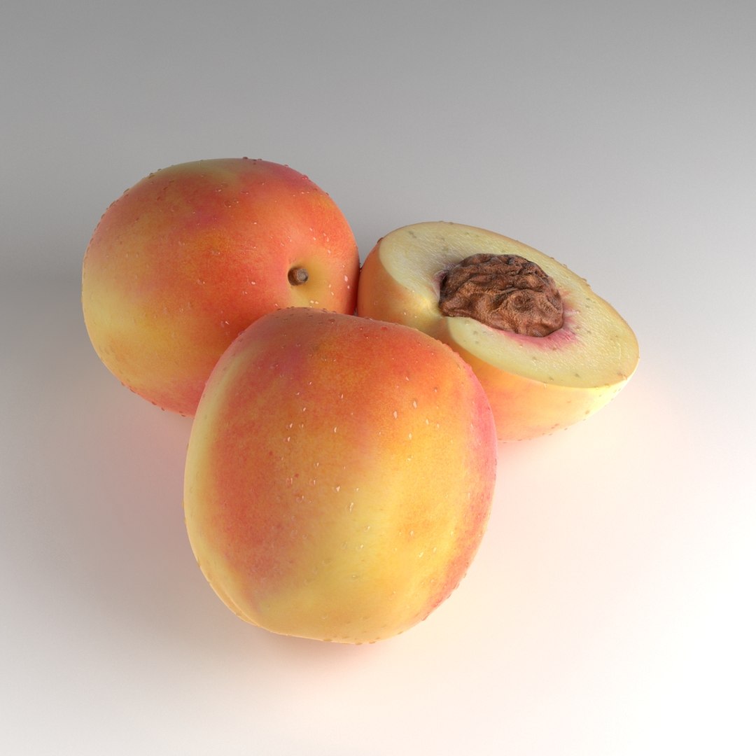 3d Obj Photorealistic Peach Realistic Real