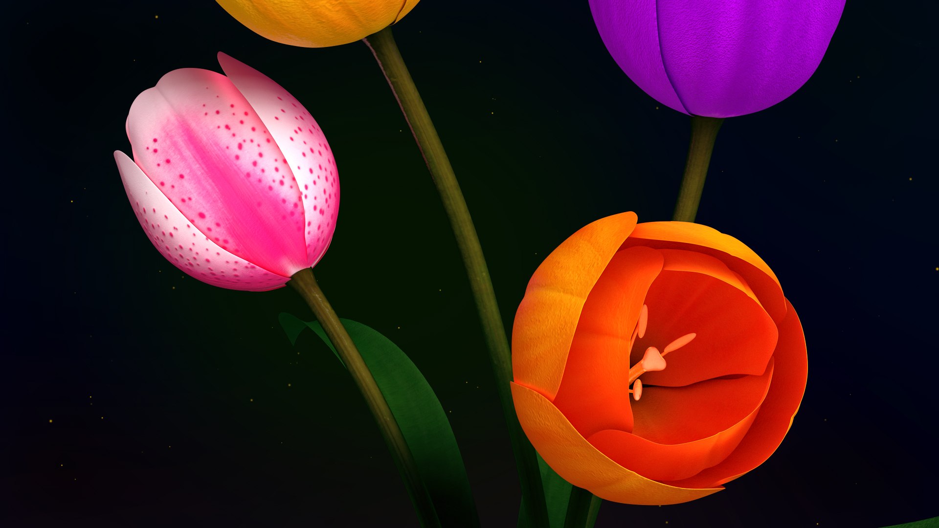 3D Tulips Flowers Animated - TurboSquid 1944276