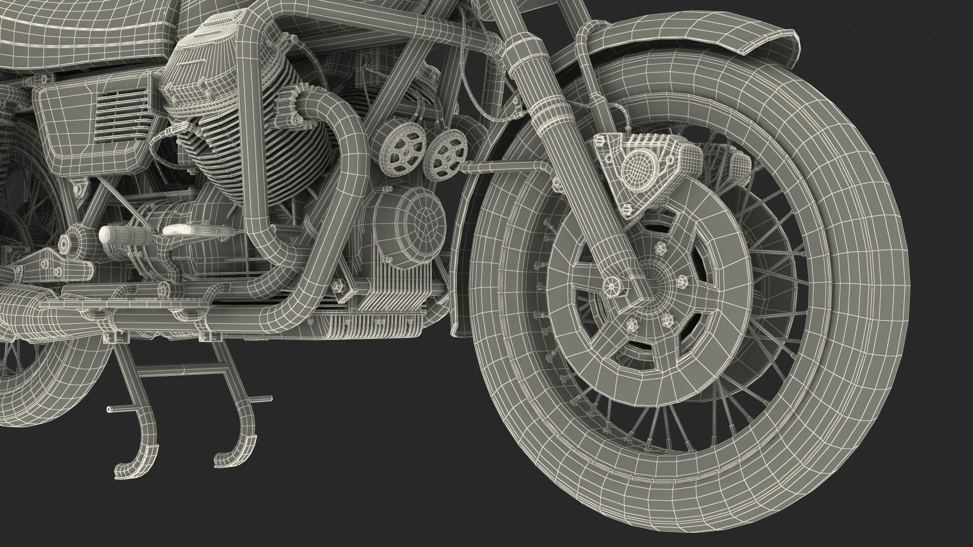 Classic motorbike rigged bike model - TurboSquid 1524498