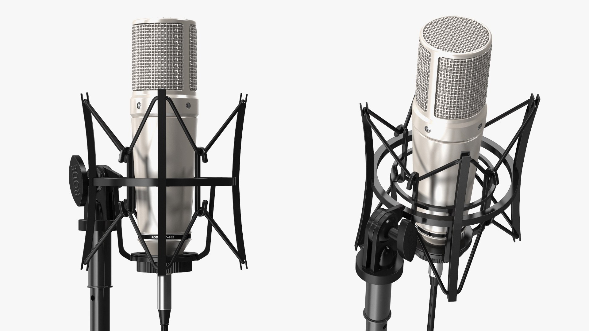 Studio Condenser Microphone On Stand With Cable 3D Model - TurboSquid ...