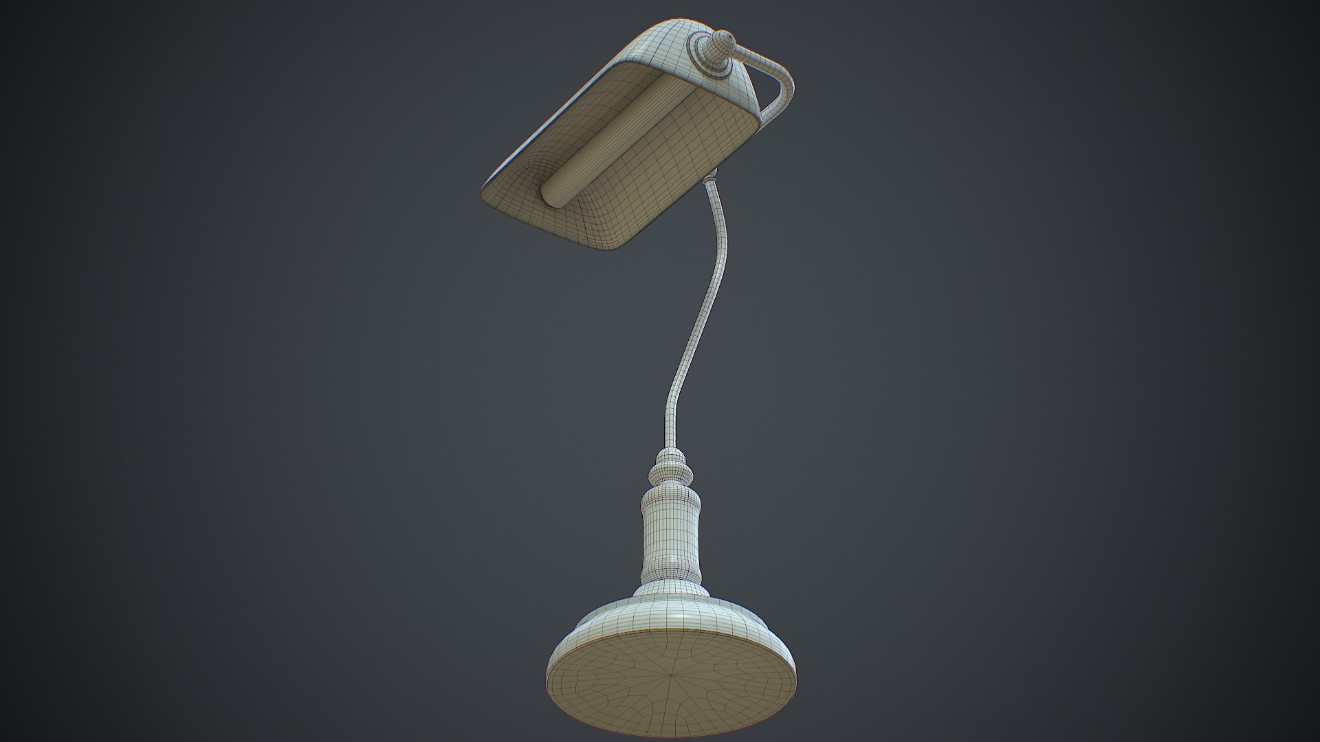 3D Antique Bankers Desk Lamp Green - TurboSquid 2001771