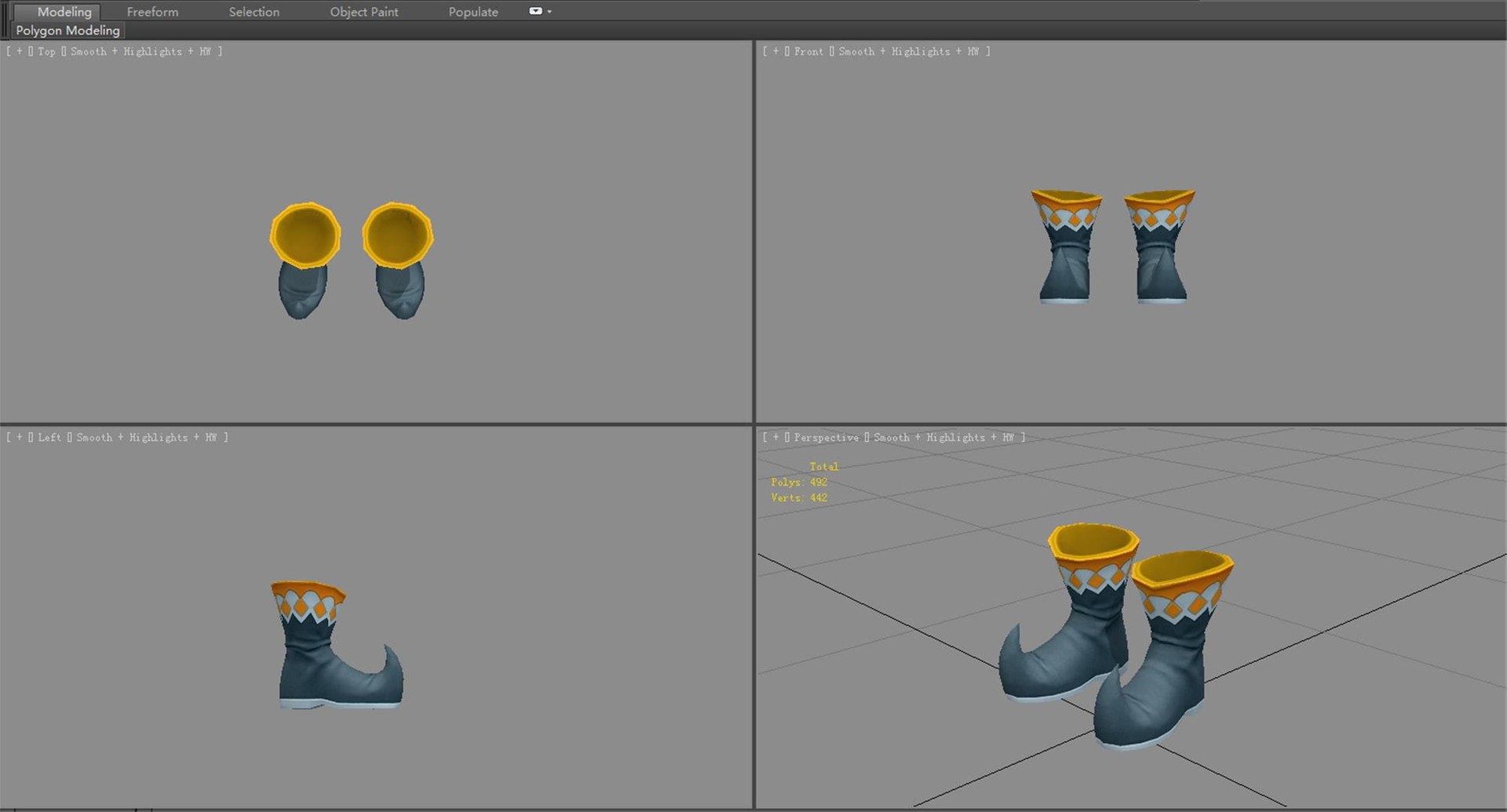 Cartoon Wizard Shoes Model - TurboSquid 2107082