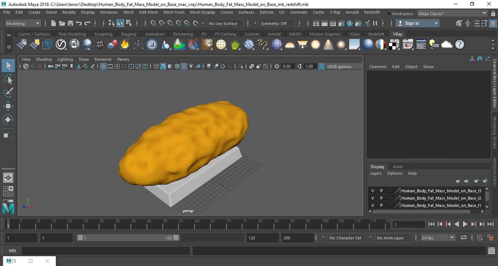 Human Body Fat Mass Model On Base 3D Model - TurboSquid 2412655