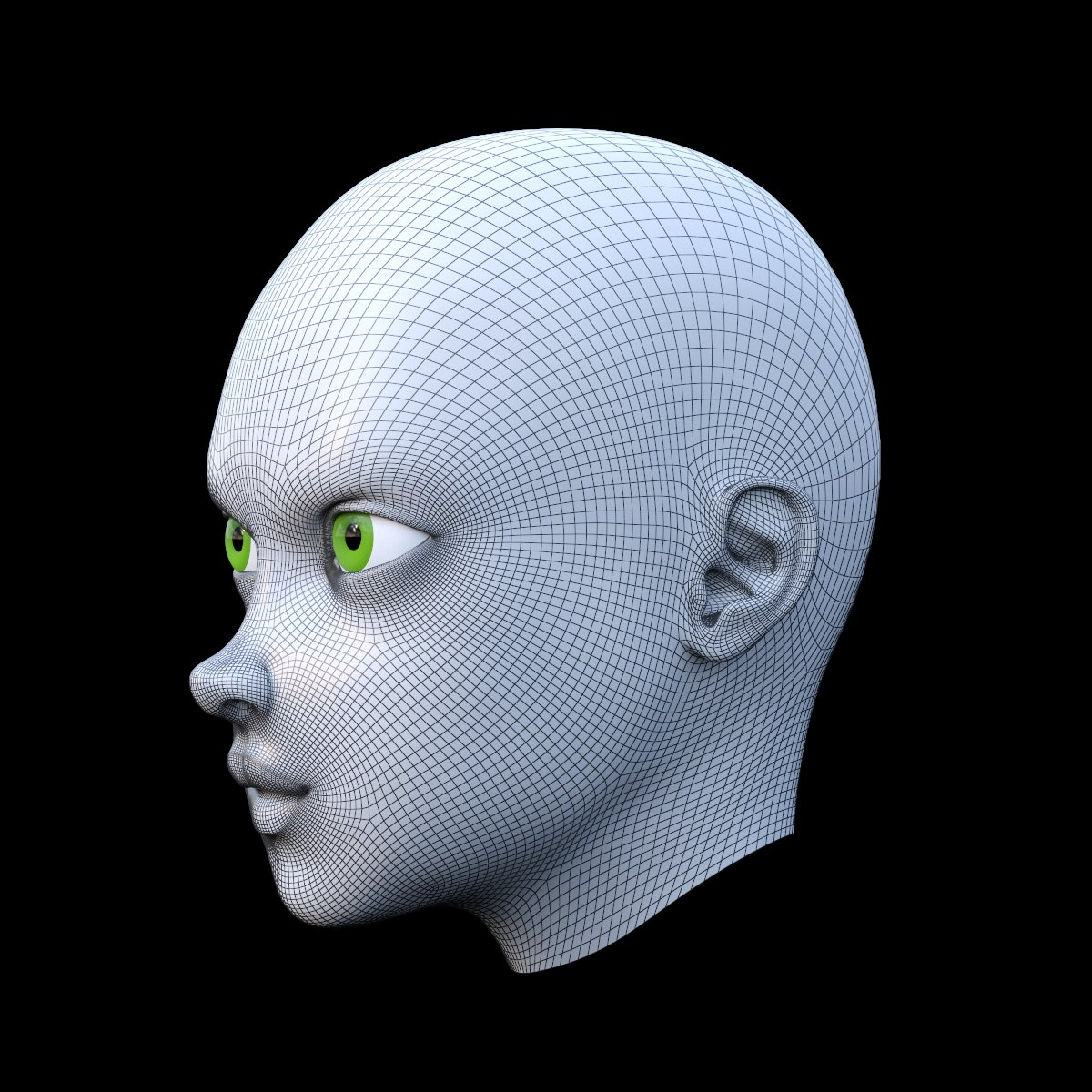 basemesh female head mesh 3d model