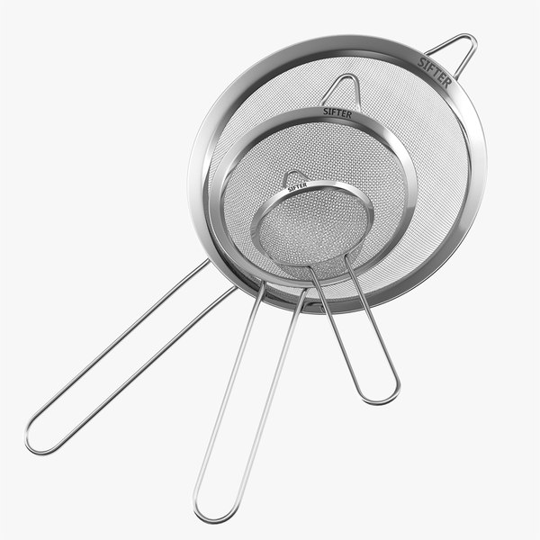 Stainless steel kitchen strainers 3D model - TurboSquid 1568552