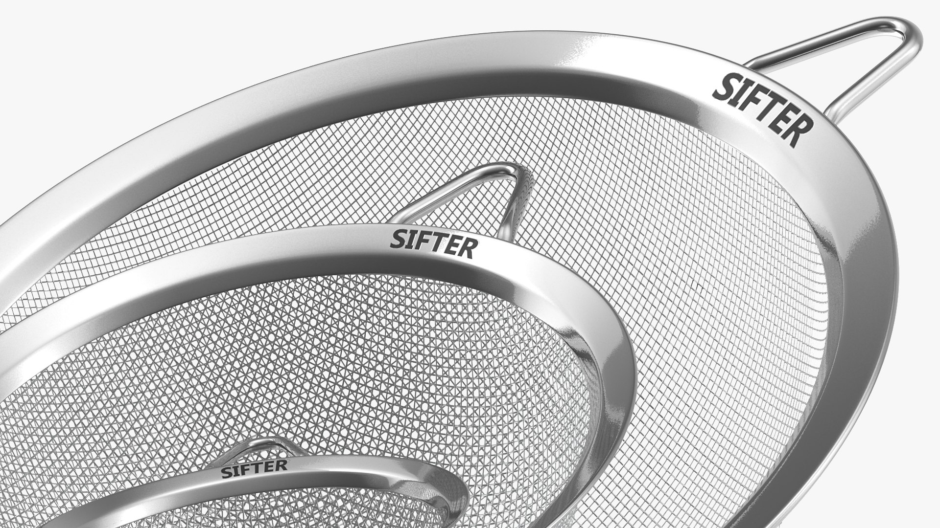 Stainless steel kitchen strainers 3D model - TurboSquid 1568552