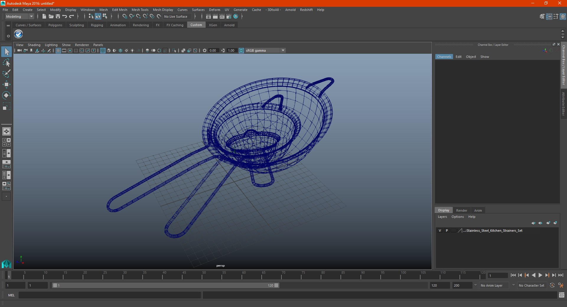 Stainless steel kitchen strainers 3D model - TurboSquid 1568552