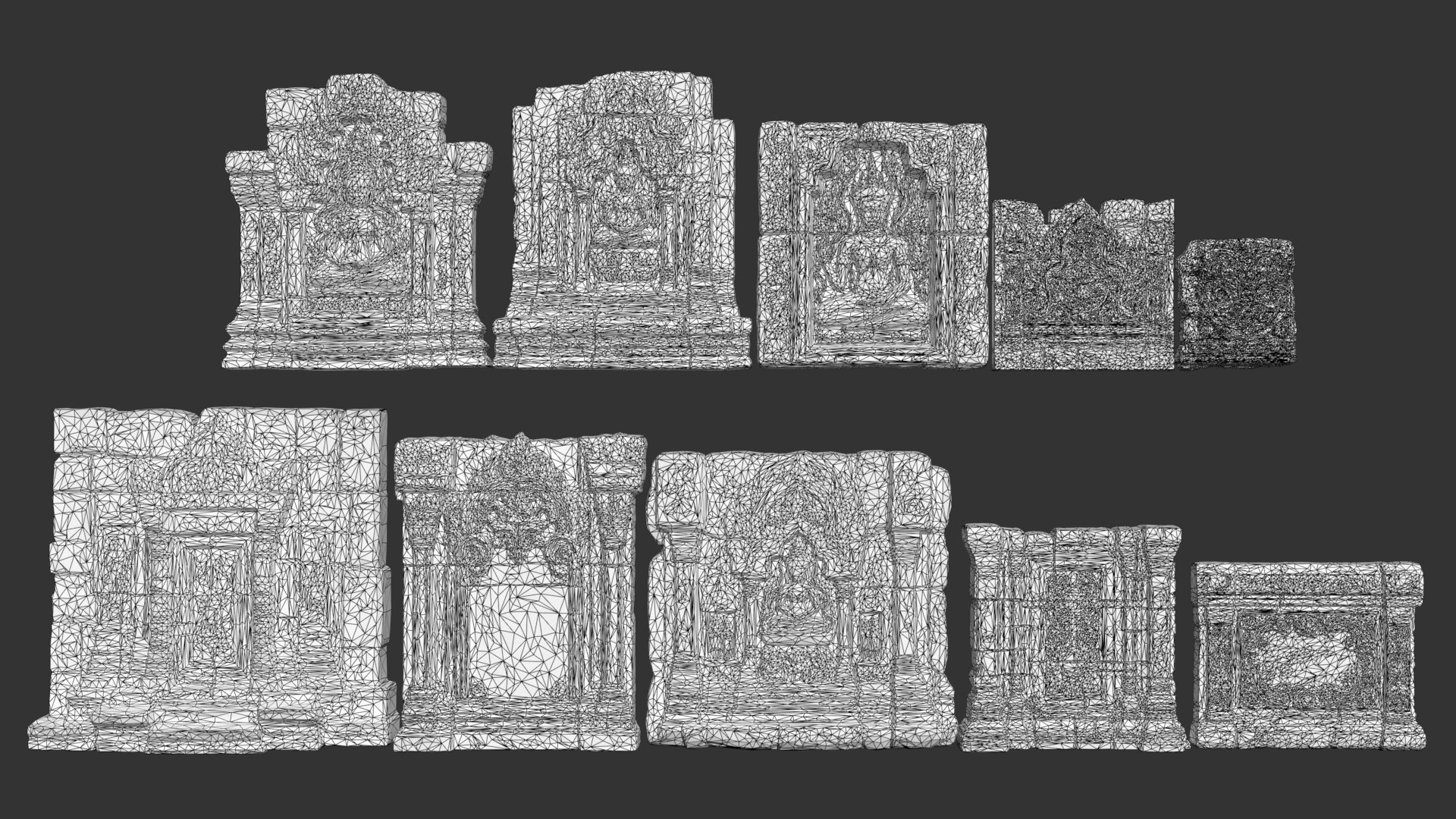 3D High Poly Ruin Temple Walls - 240630 - TurboSquid 2248892