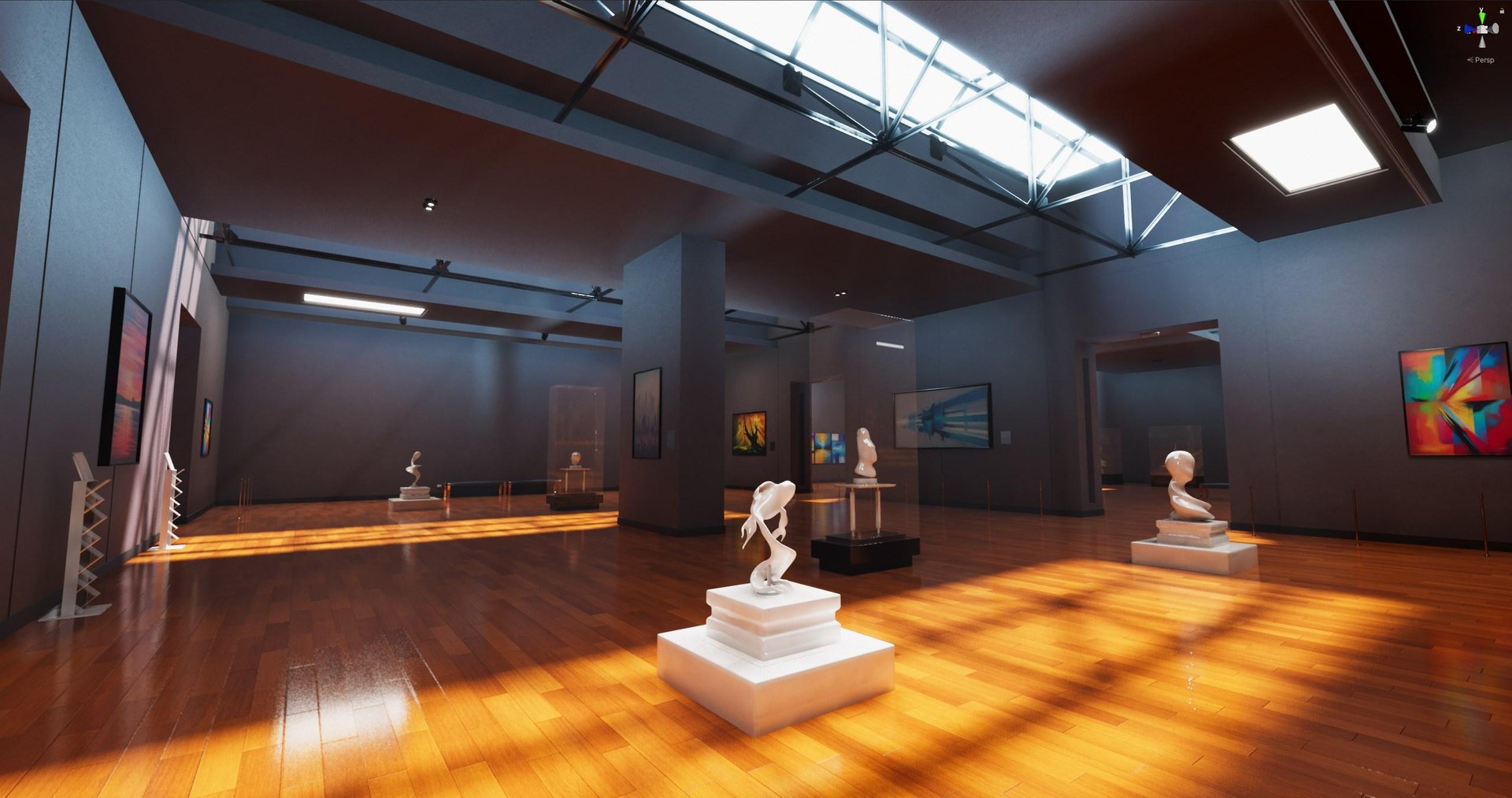 3D Art Gallery Showroom Unity Asset Model - TurboSquid 2152264