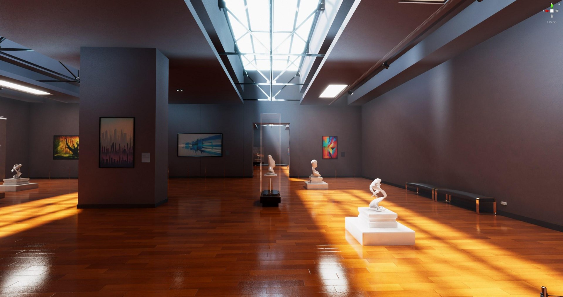 3D Art Gallery Showroom Unity Asset Model - TurboSquid 2152264