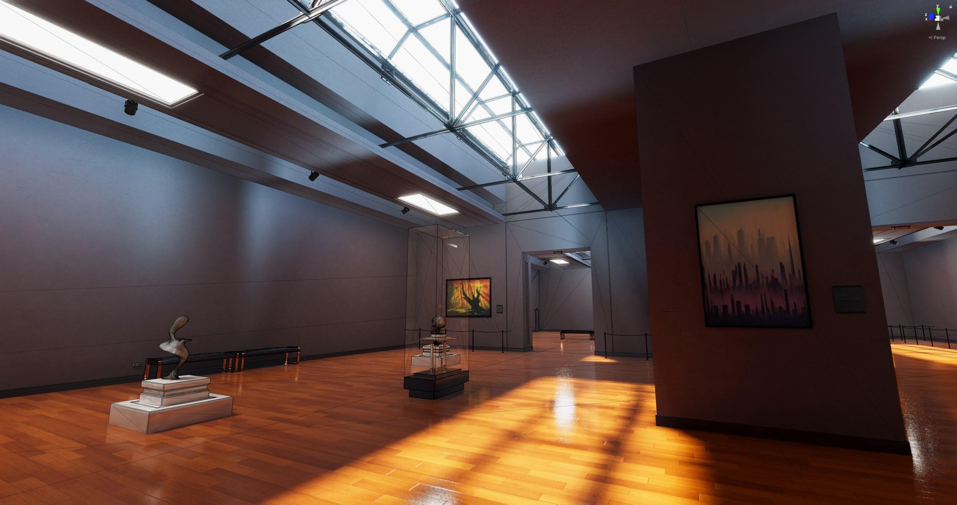 3D Art Gallery Showroom Unity Asset Model - TurboSquid 2152264