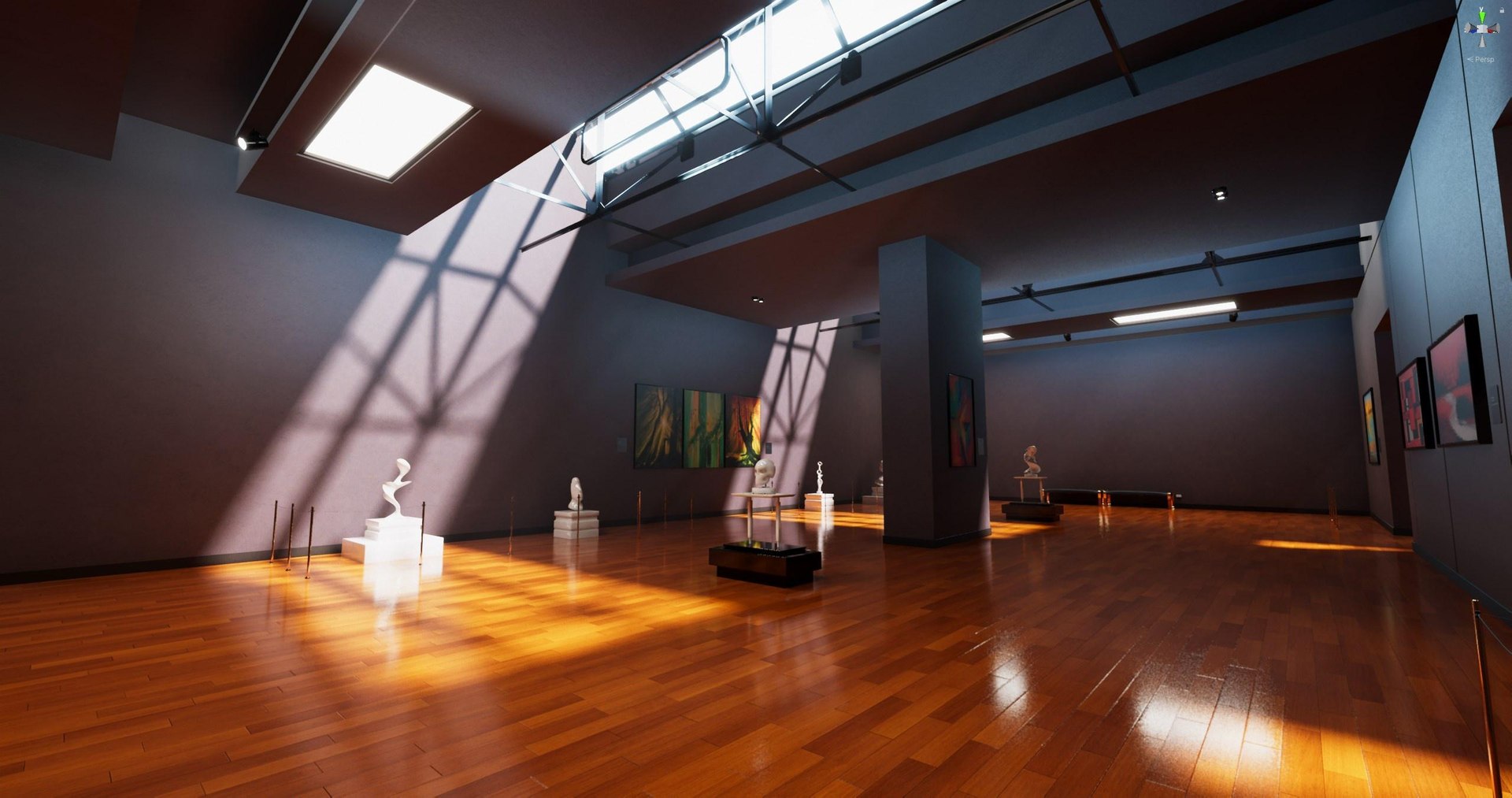 3D Art Gallery Showroom Unity Asset Model - TurboSquid 2152264