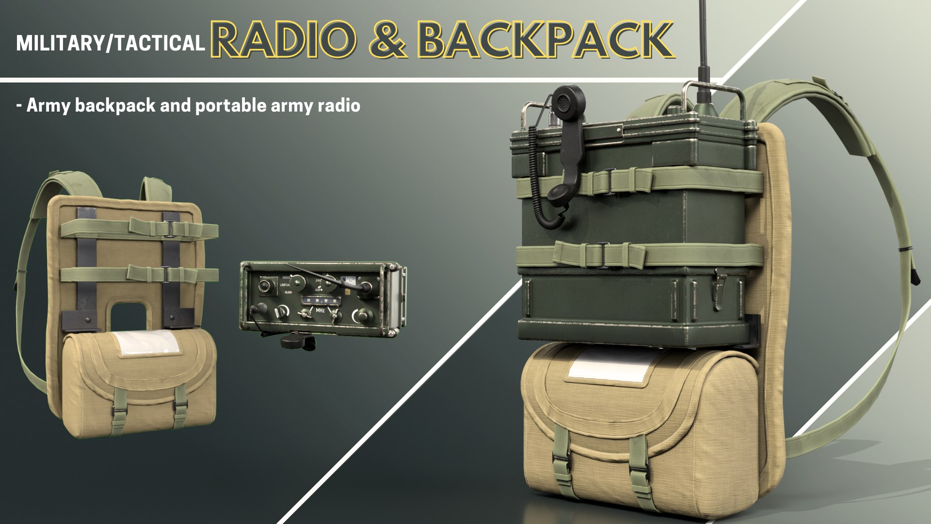 Military-Tactical Radio And Backpack 3D Model - TurboSquid 2216450