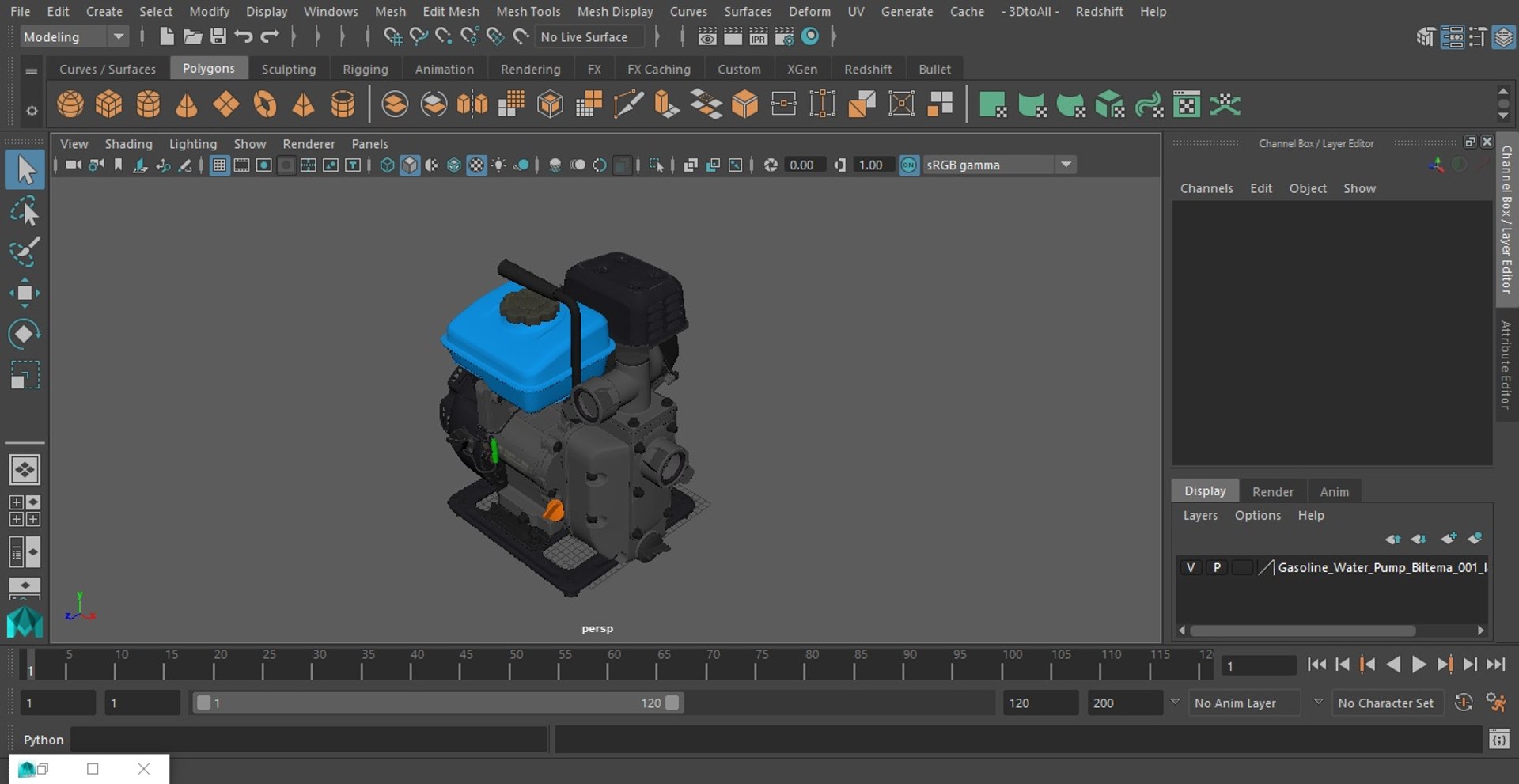 3D Gasoline Water Pump Biltema Model - TurboSquid 2007463