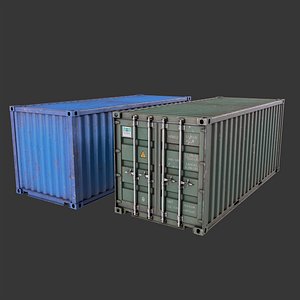 3D Old 20FT Side Opening Standard Shipping Container Low-poly 3D Model ...