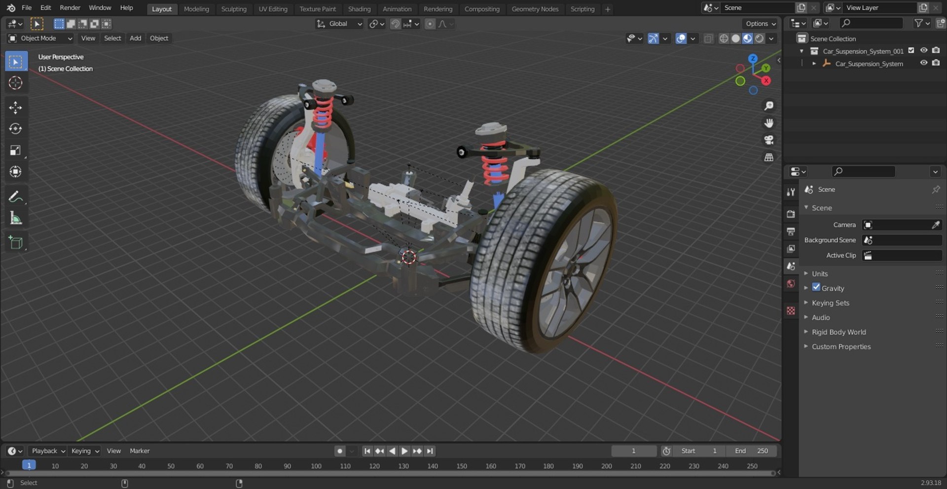 3D Model Car Suspension System - TurboSquid 2207155