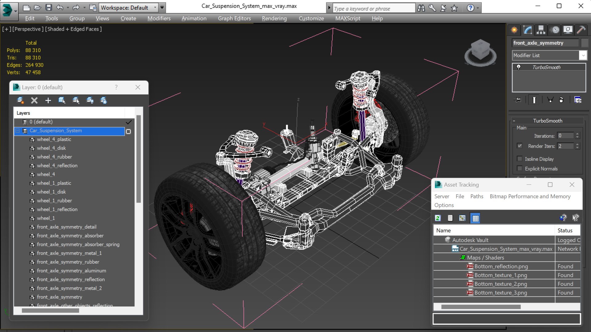 3D Model Car Suspension System - TurboSquid 2207155