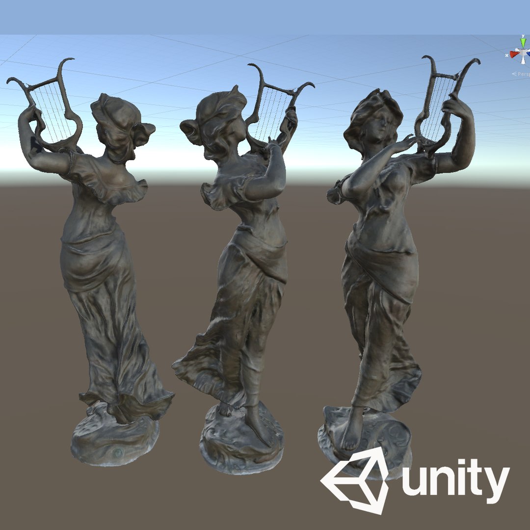 Female Harp Statue Model - TurboSquid 1615937