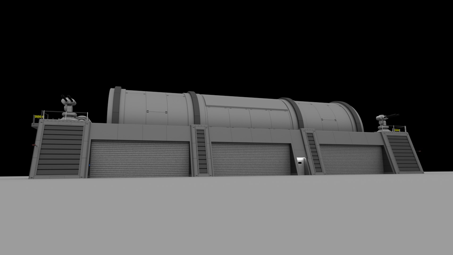 3d Futuristic Military Armory Building Model