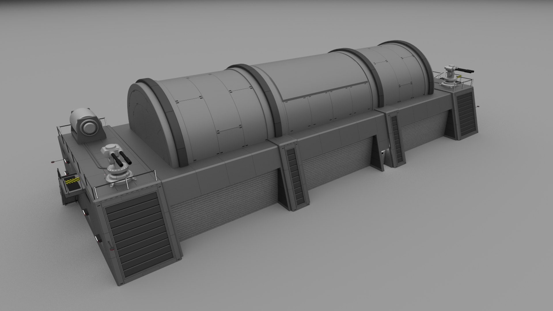 3d Futuristic Military Armory Building Model