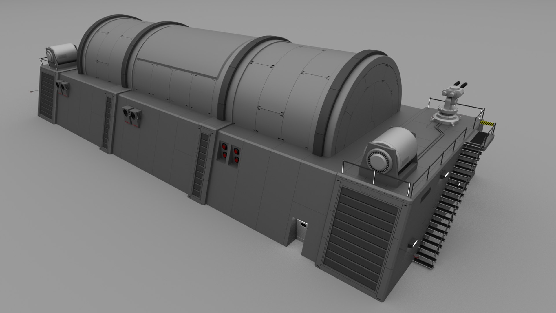 3d Futuristic Military Armory Building Model