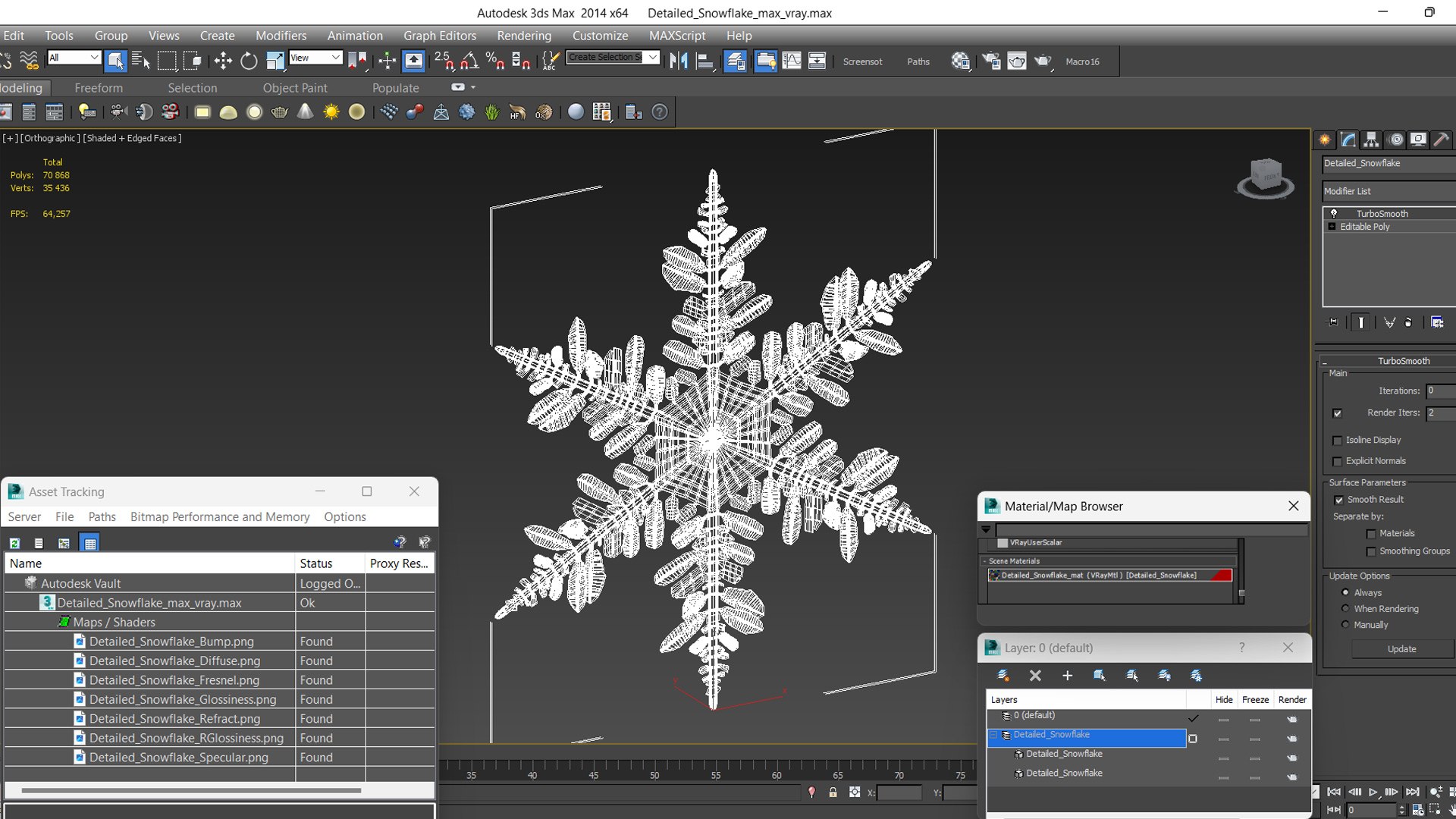 3D Detailed Snowflake - TurboSquid 2246832