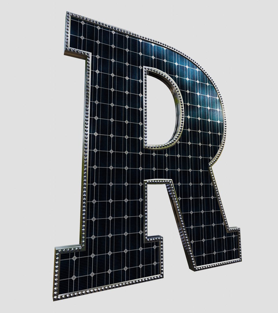 Solar Panel Letter - R 3D - TurboSquid 2242135