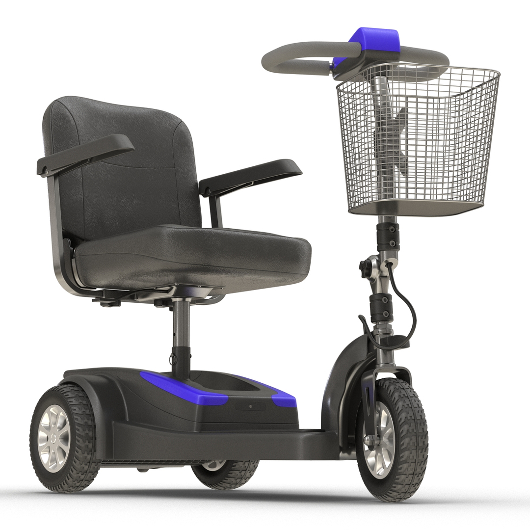 electric wheelchair rigged 3d max