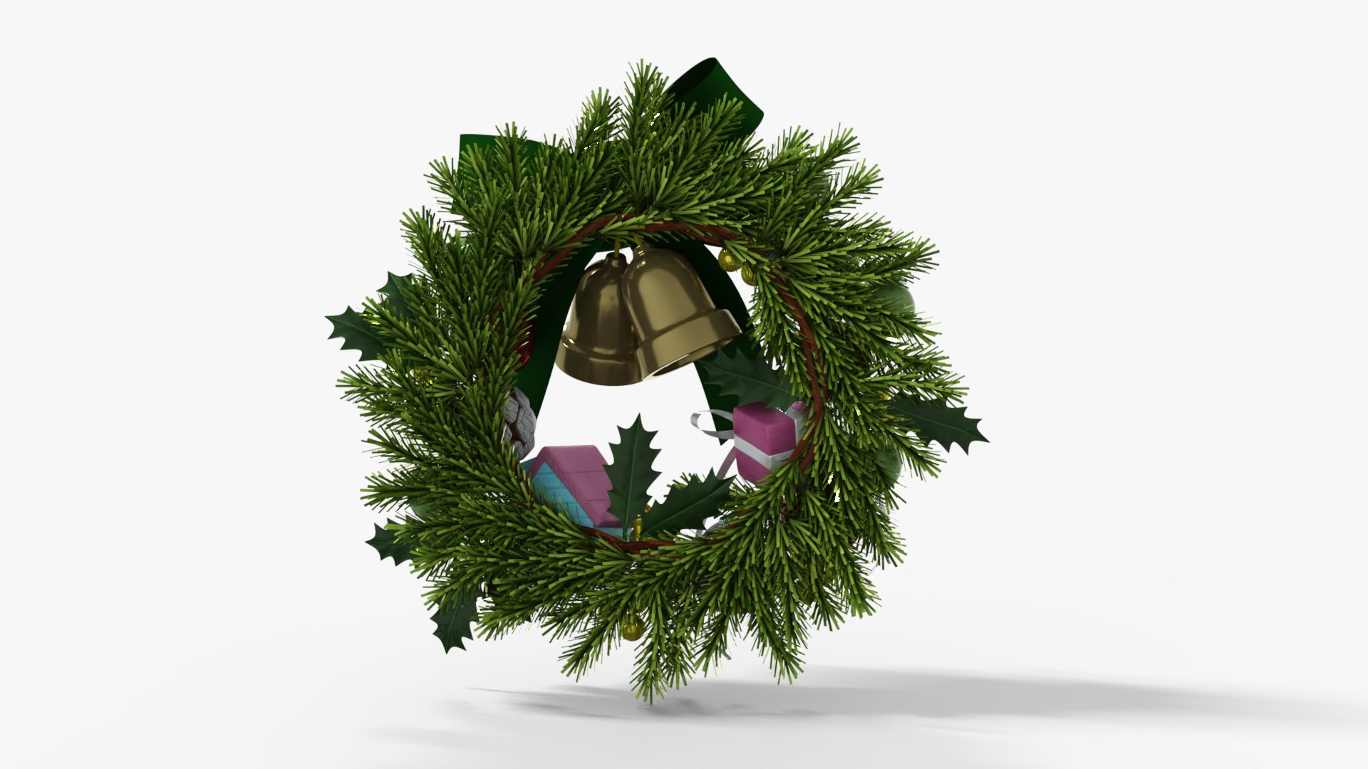 3D Wreath For Christmas Low-poly 3D Model Model - TurboSquid 2332196