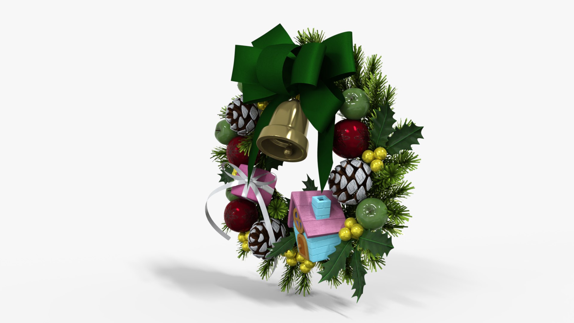 3D Wreath For Christmas Low-poly 3D Model Model - TurboSquid 2332196