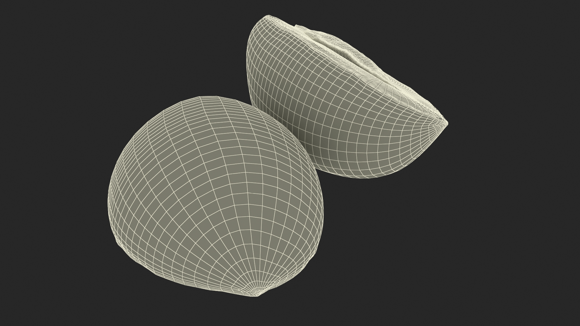 3D Model Half Apricot With Fruit Core - TurboSquid 2059265