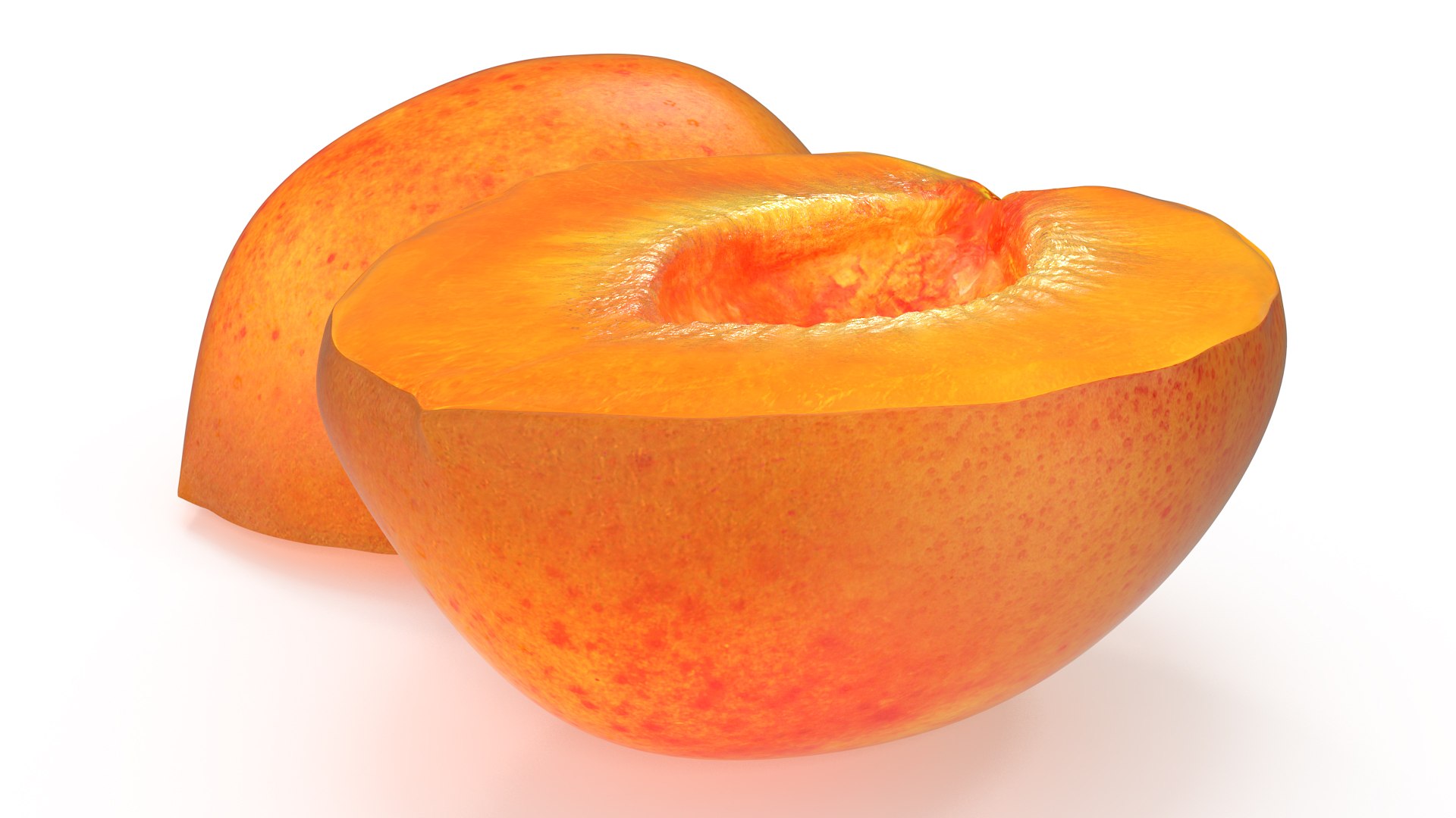 3D Model Half Apricot With Fruit Core - TurboSquid 2059265