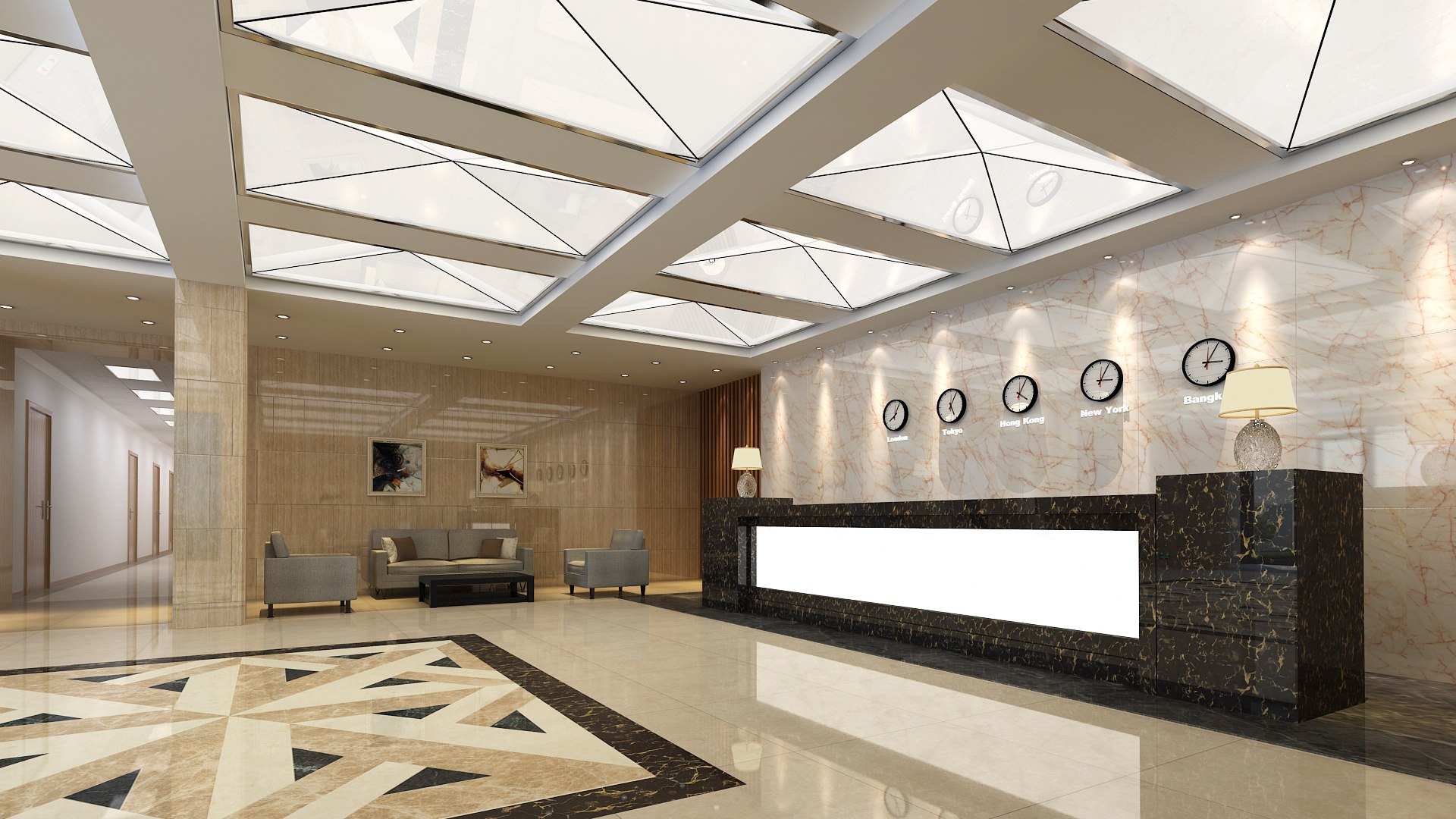 Hotel Lobby Scene 07 3D - TurboSquid 2089548